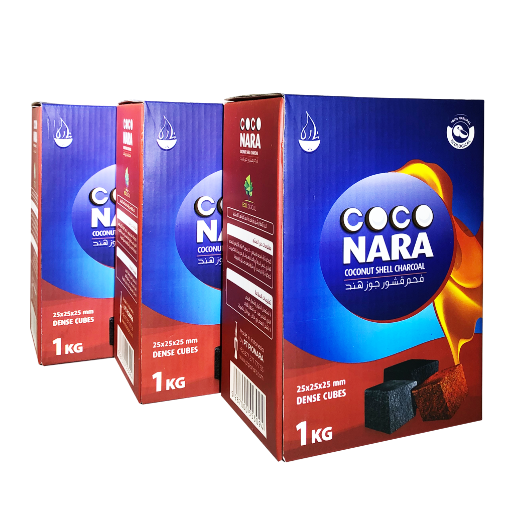 3x Coco Nara Hookah Charcoal 1KG - BIG CUBE | Coconara Online ...