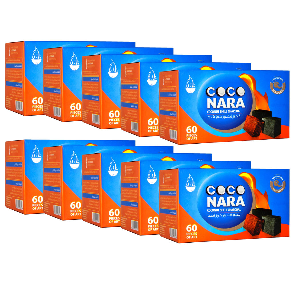 10x Coco Nara Hookah Charcoal 60pcs - FLAT | Coconara Online ...