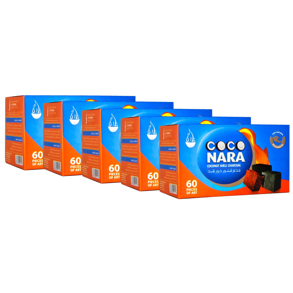 5x Coco Nara Hookah Charcoal 60pcs - FLAT | Coconara Online ...